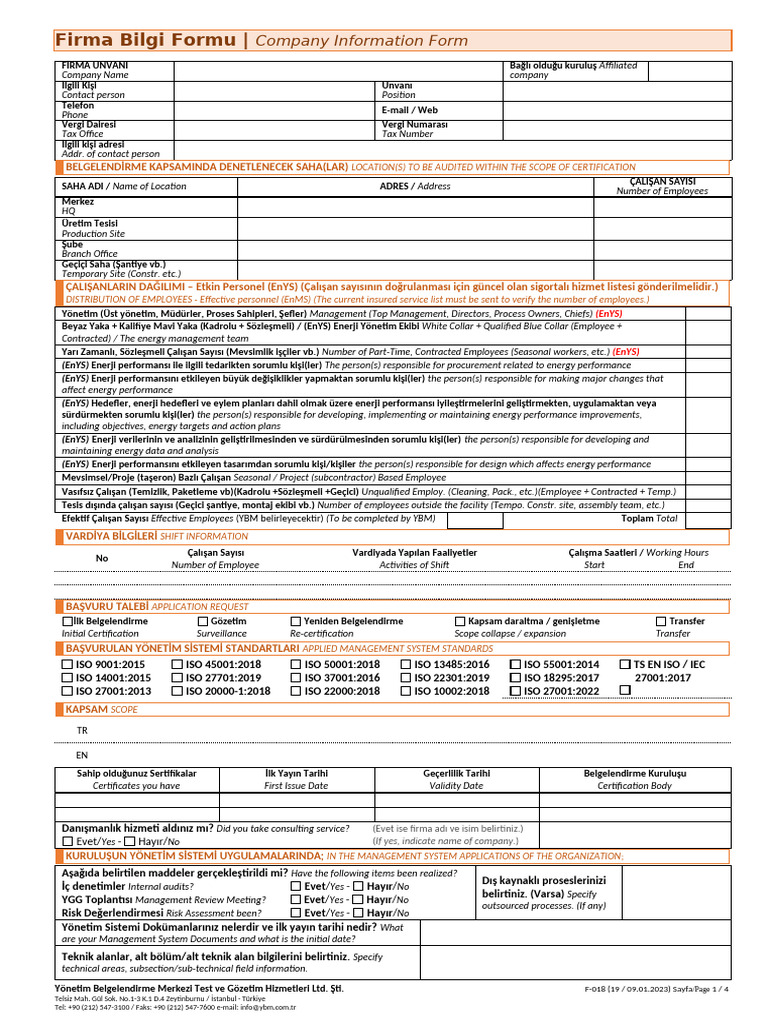 F-018 (19) Company Information Form (1) | PDF