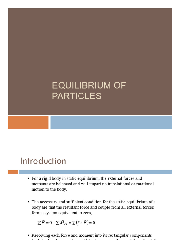 Equilibrium of Particles | PDF