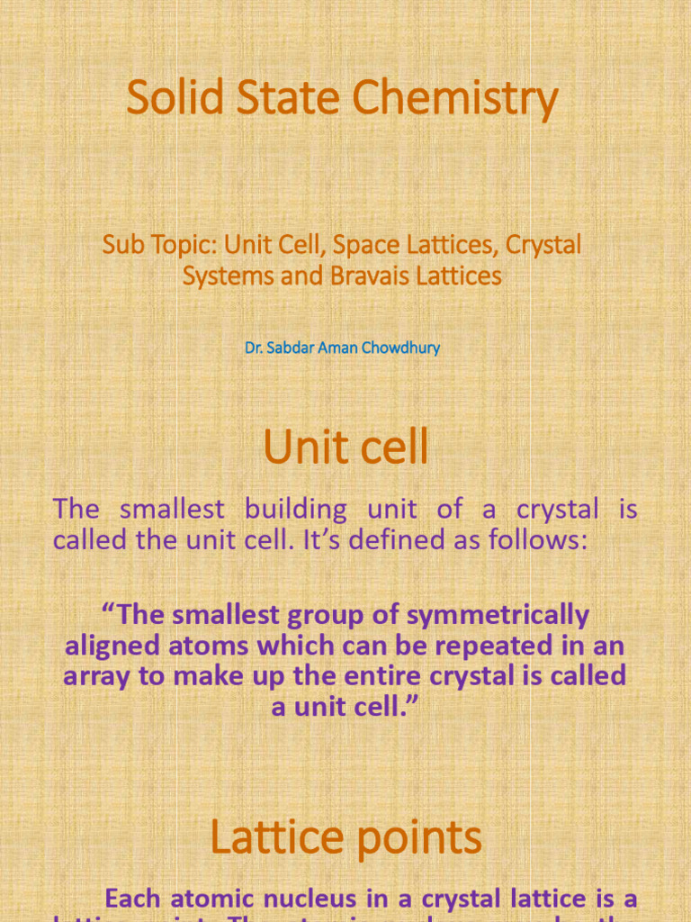 Understanding Unit Cells and Lattices | PDF | Crystal Structure ...