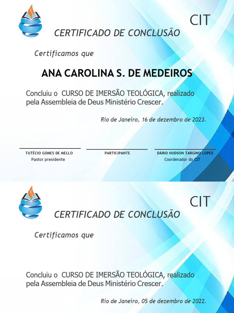 Certificado Cit | PDF