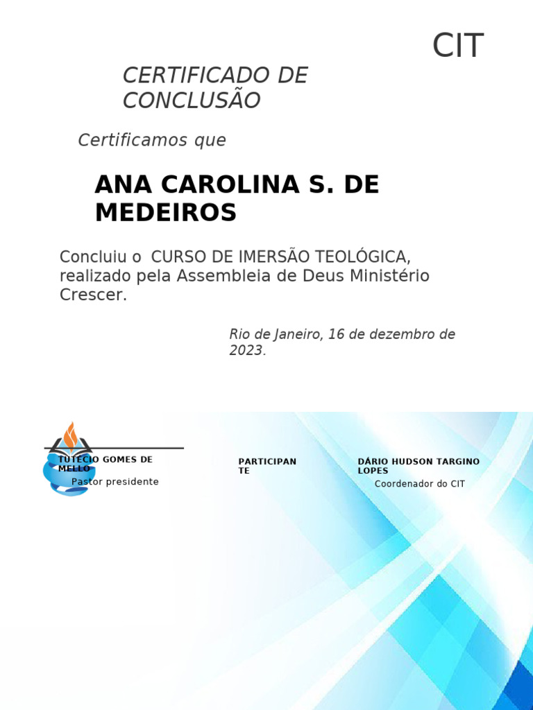 Certificado Cit | PDF