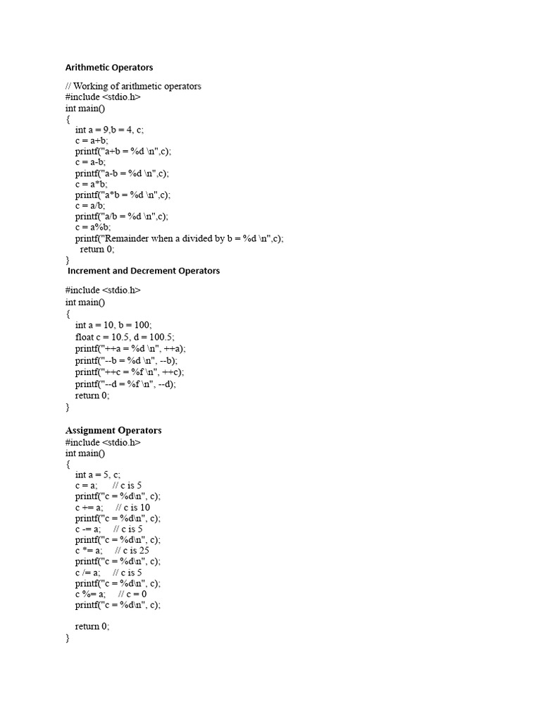 Operators Pdf
