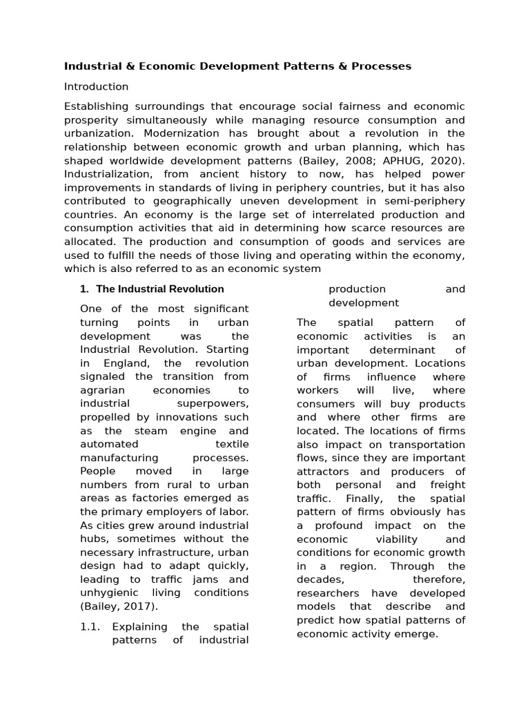 Industrial & Economic Development Patterns & Processes | PDF