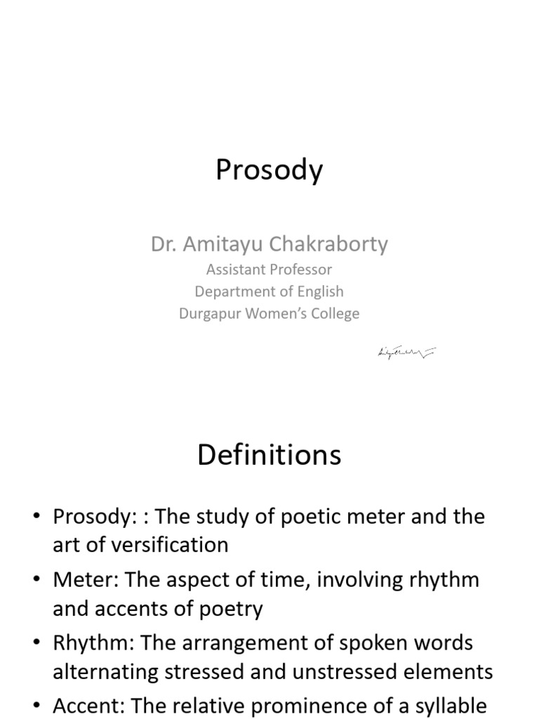 Prosody | PDF | Metre (Poetry) | Language Arts & Discipline