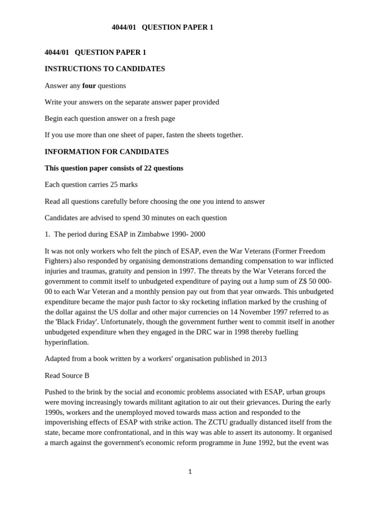 4044 PAPER 1 QUESTIONS | PDF