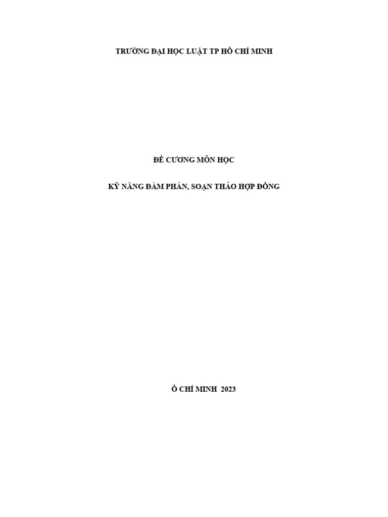 K Năng Đàm Phán, So N TH o H P Đ NG - Ud | PDF