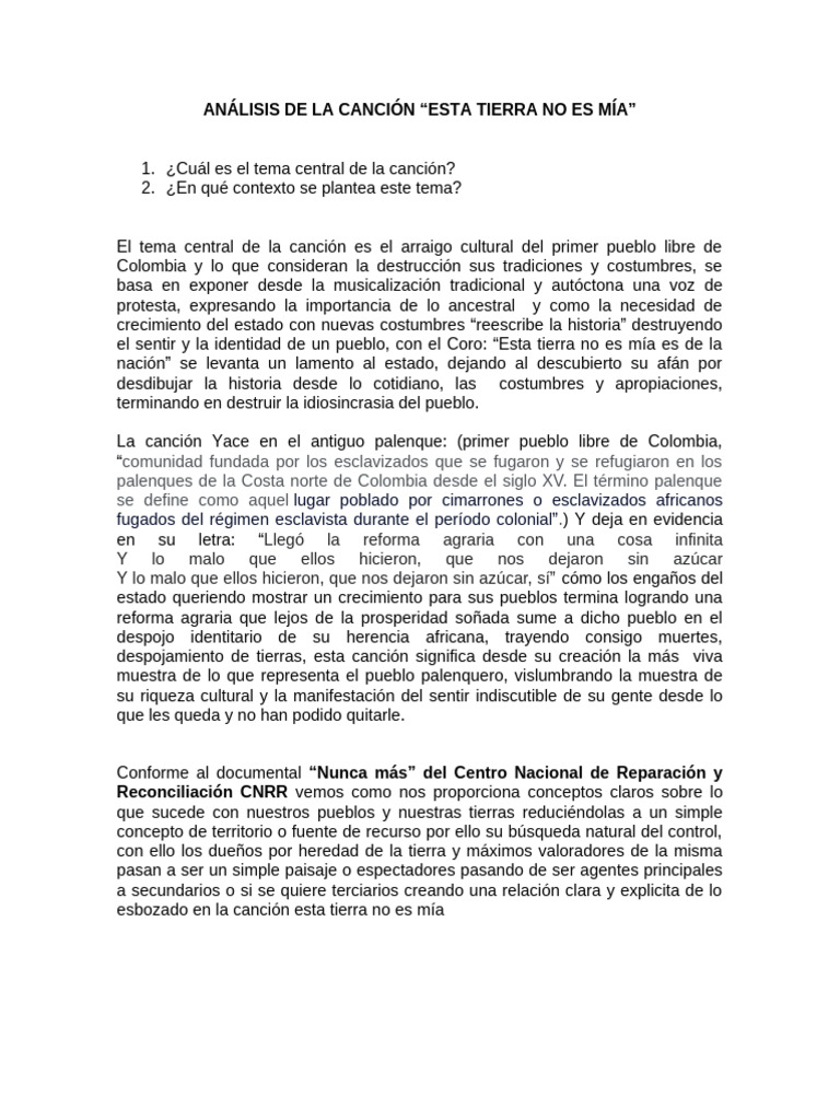 Análisis de La Canción | PDF