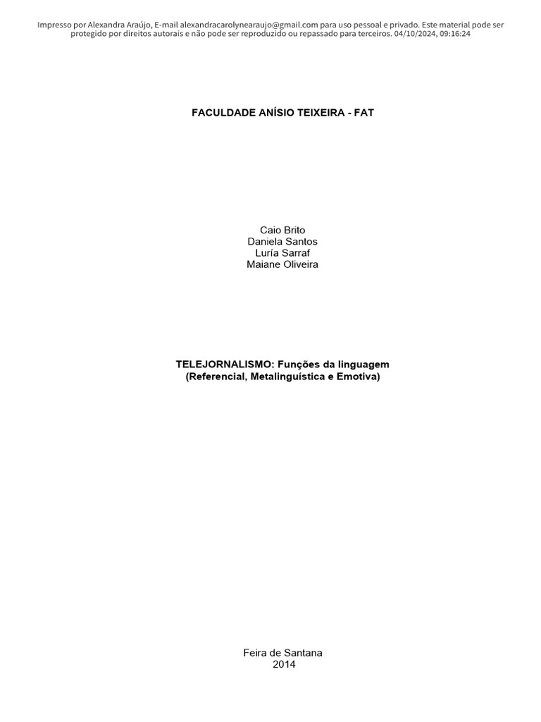 Modelo de Trabalho Acadêmico | PDF
