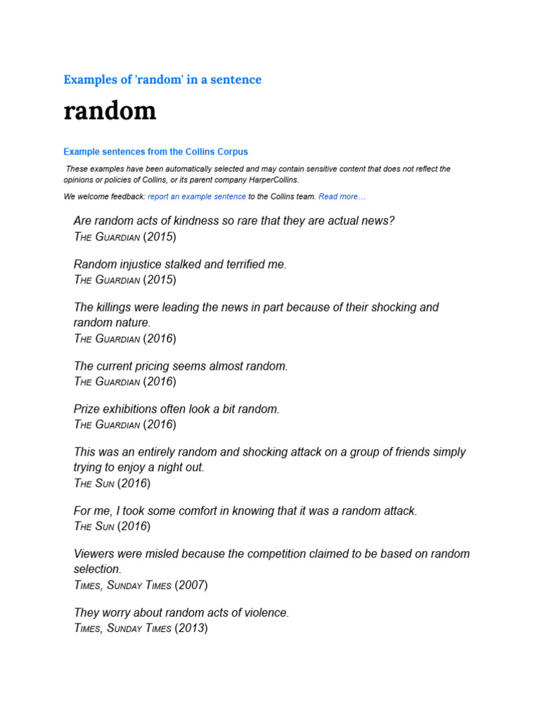 Random Definition | PDF | Mystery, Thriller & Crime Fiction