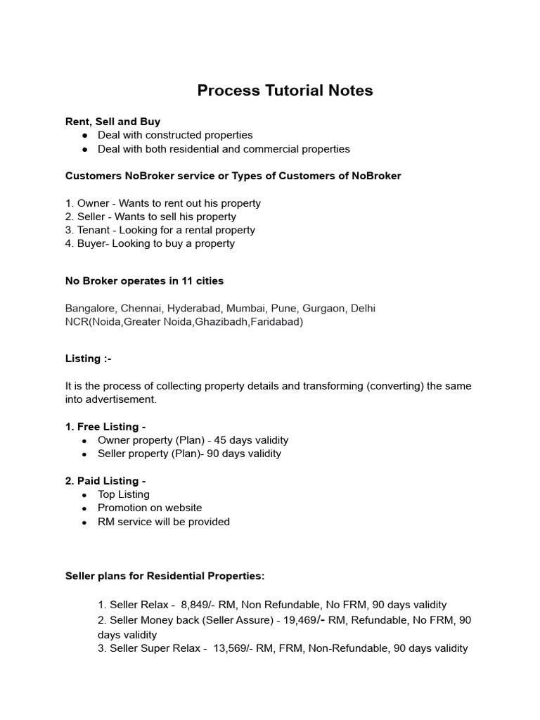 Process Handout Notes | PDF | Sales