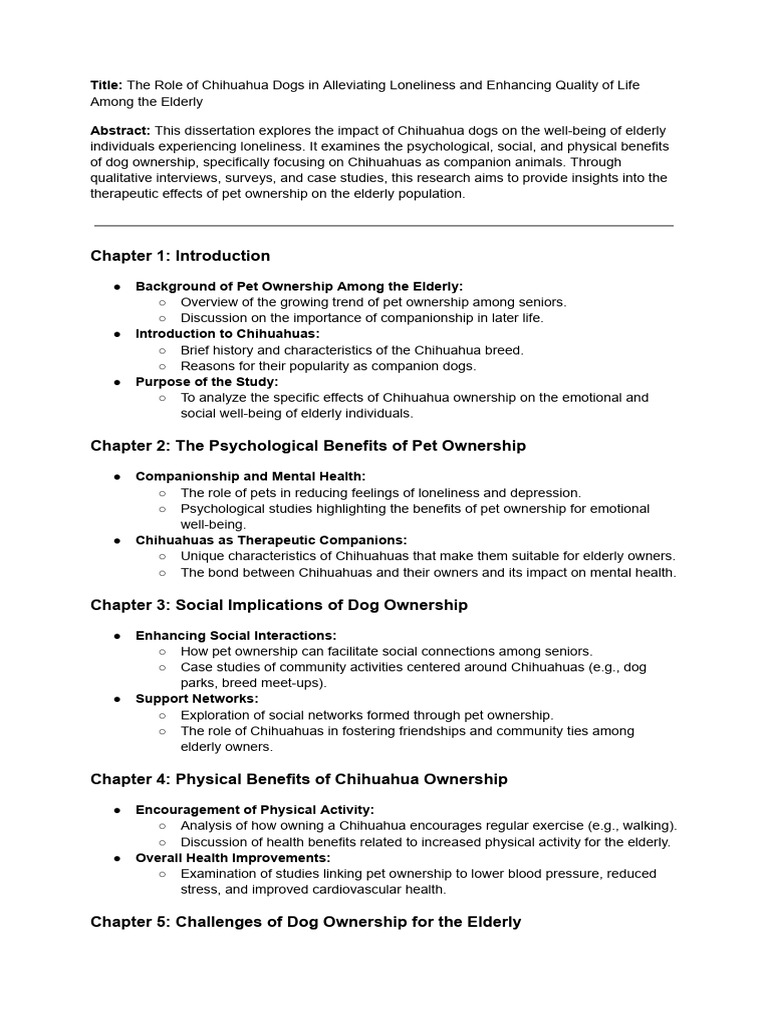The Role of Chihuahua Dogs in Alleviating Loneliness and Enhancing ...