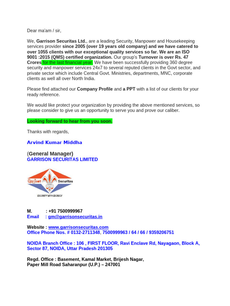 Proposal Email | PDF