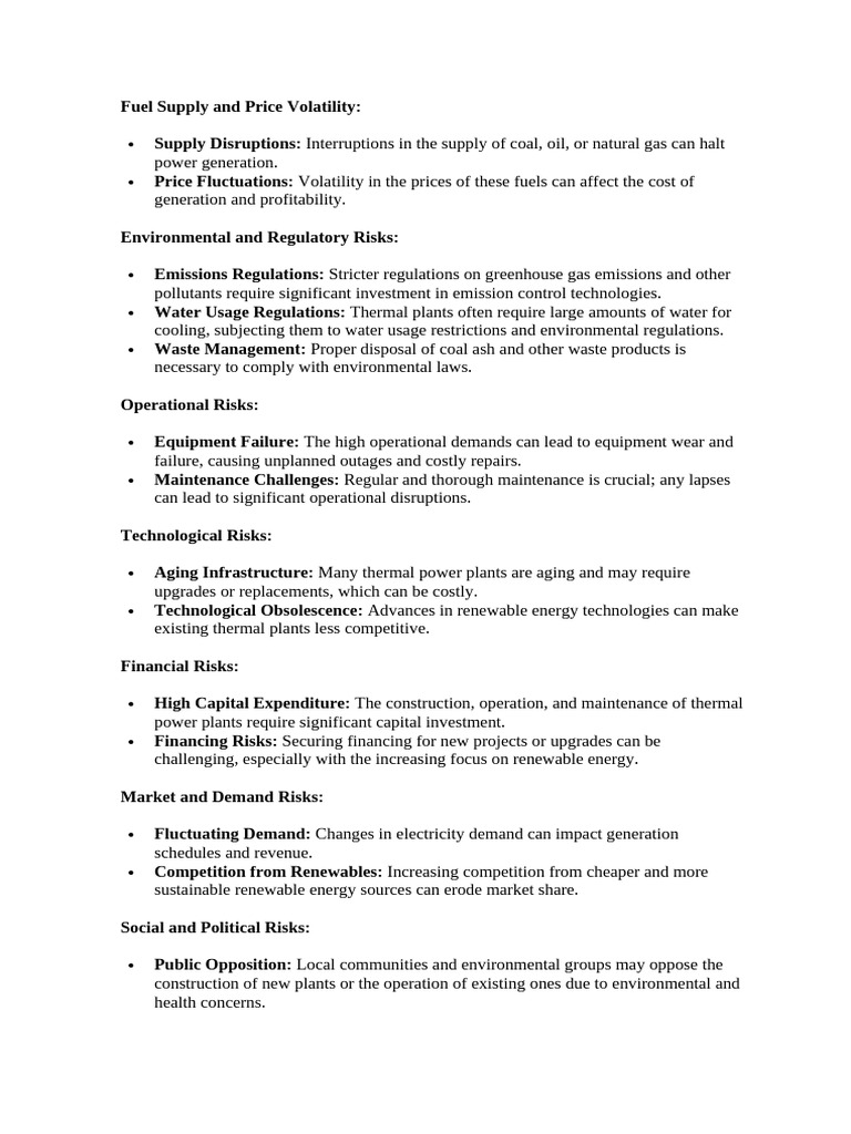 Risks in Power Sector | PDF