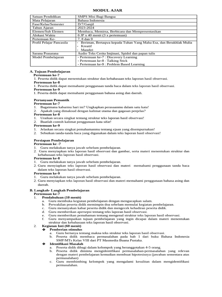 Modul Bind m3 (TS, DL, PBL) - 8 | PDF