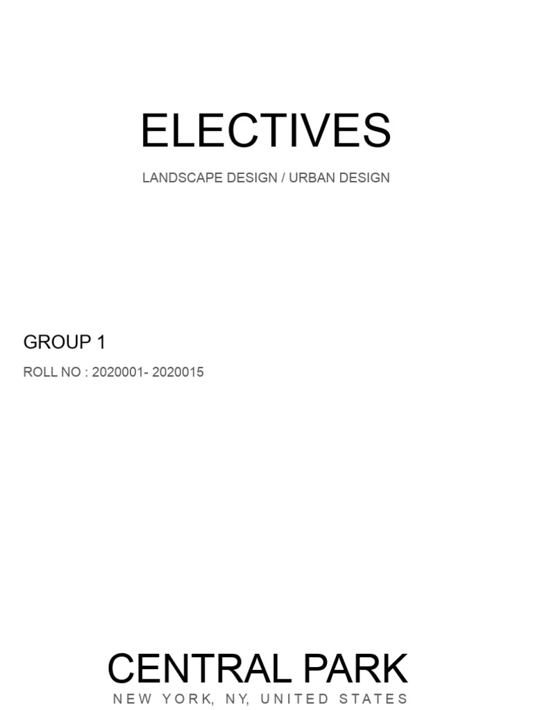 Electives - Central Park | PDF