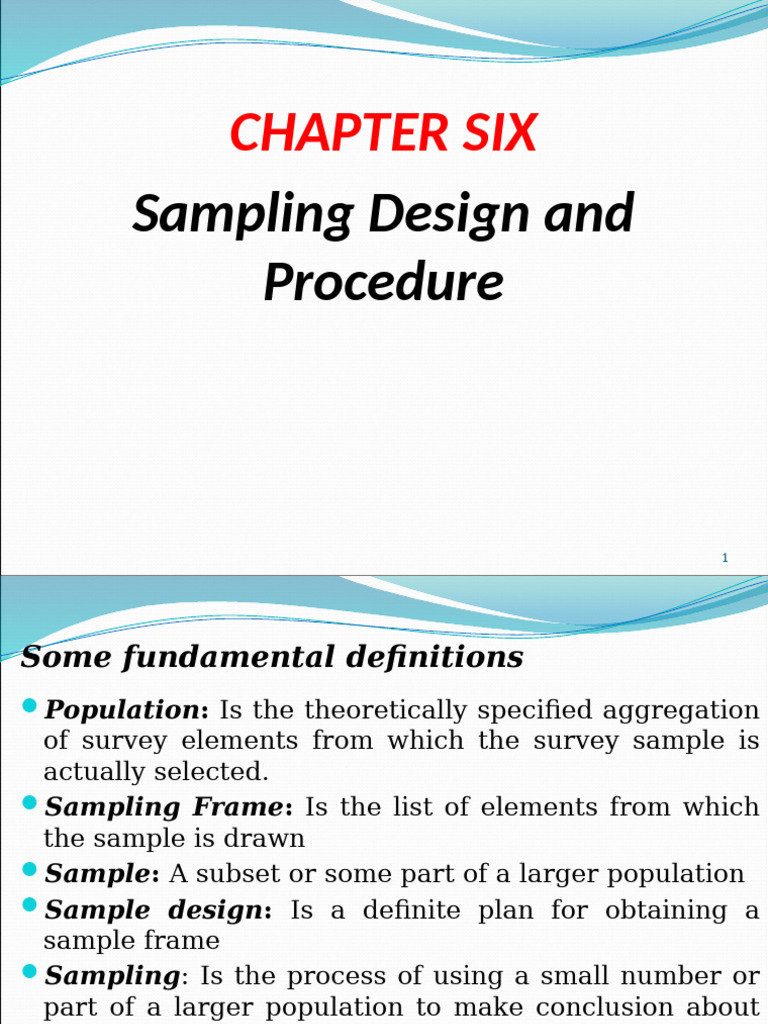 Chapter Six: Sampling Design and Procedure | PDF