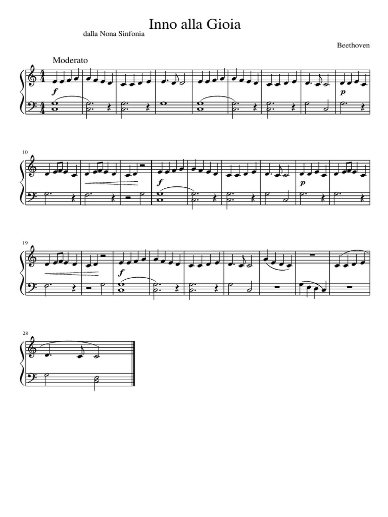 Inno Alla Gioia - Facile | PDF