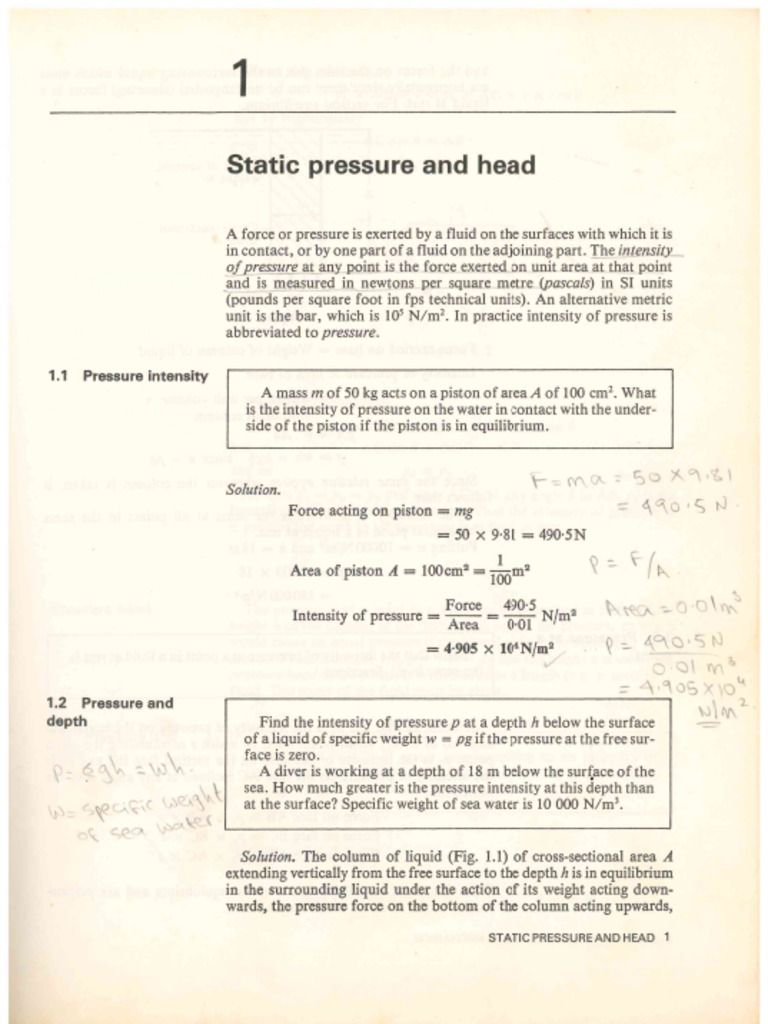 1b Static Pressure and Head | PDF