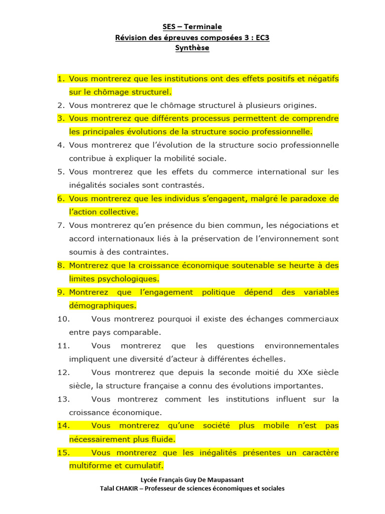 Probable Sujet Bac EC3 2 | PDF