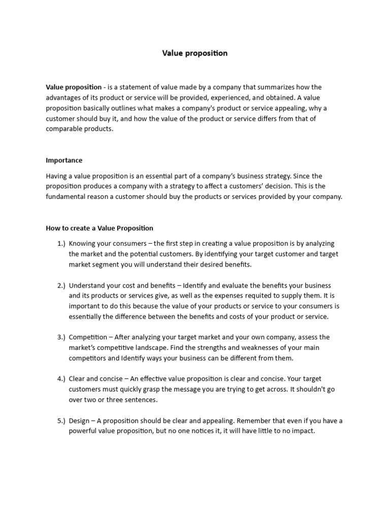 Value-proposition | PDF