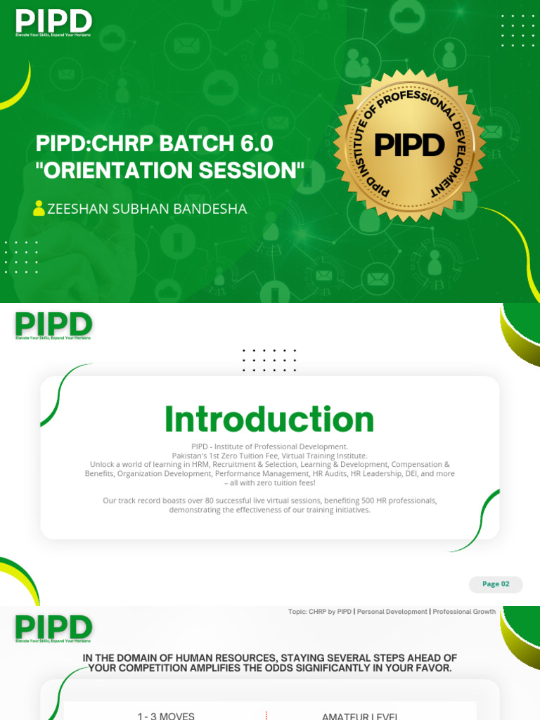 PIPD CHRP 6.0 Orientation 02 October, 2024 | PDF | Mentorship | Human ...