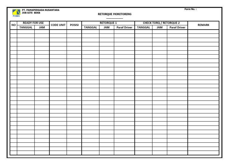 Form Monitoring Retorque | PDF