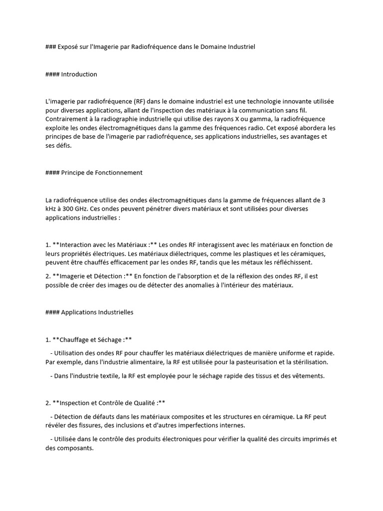 Exposé Sur Imagerie RF2 | PDF