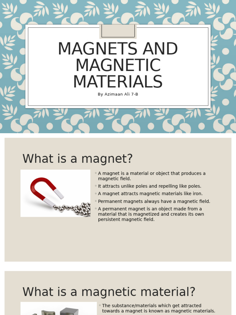 Magnets and Magnetic Materials | PDF