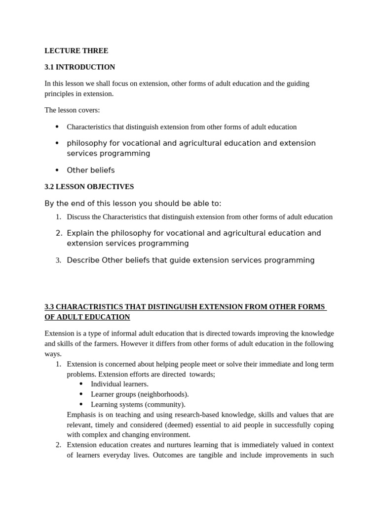 Aex 401 Lecture Three | PDF