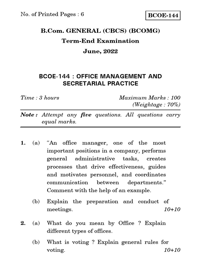 Bcoe 144 | PDF