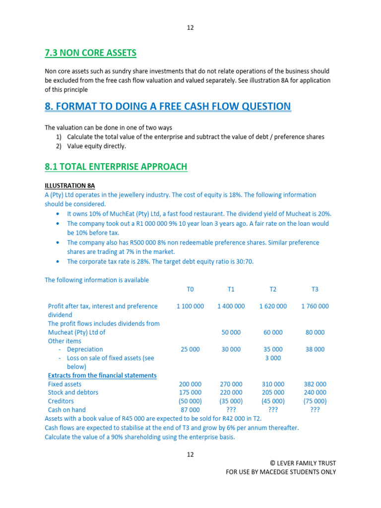 EXCERPT FREE CASH FLOW NOTES | PDF