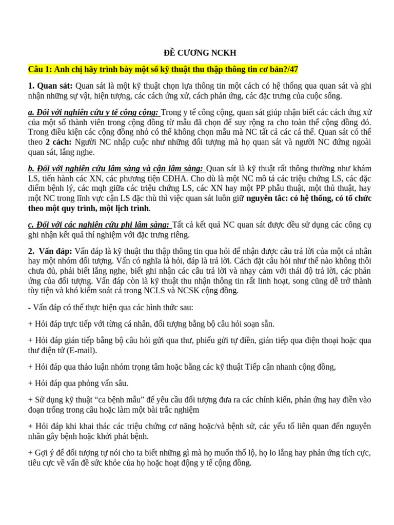 Đề Cương NCKH | PDF