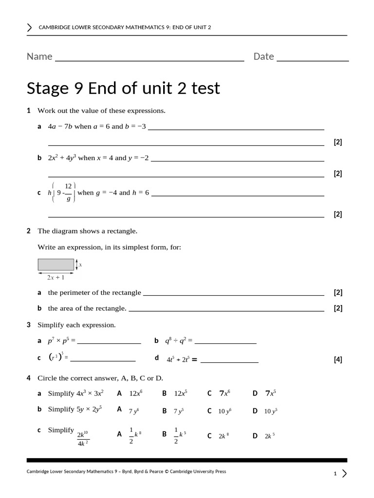 Unit 2 End of Unit Test | PDF