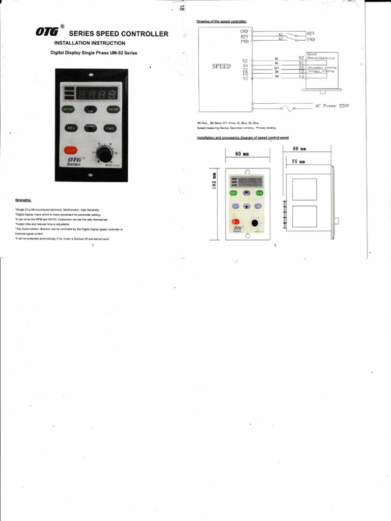 Installation Instruction OTG Series Speed Controller | PDF