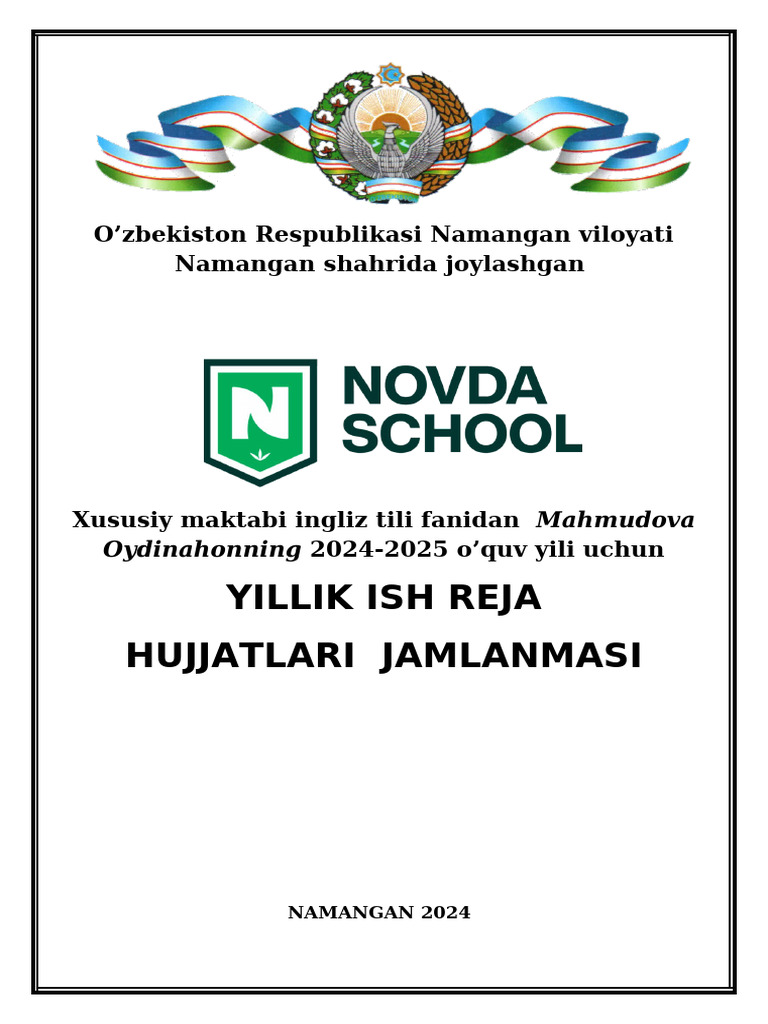 Yillik Ish Reja Betlik | PDF