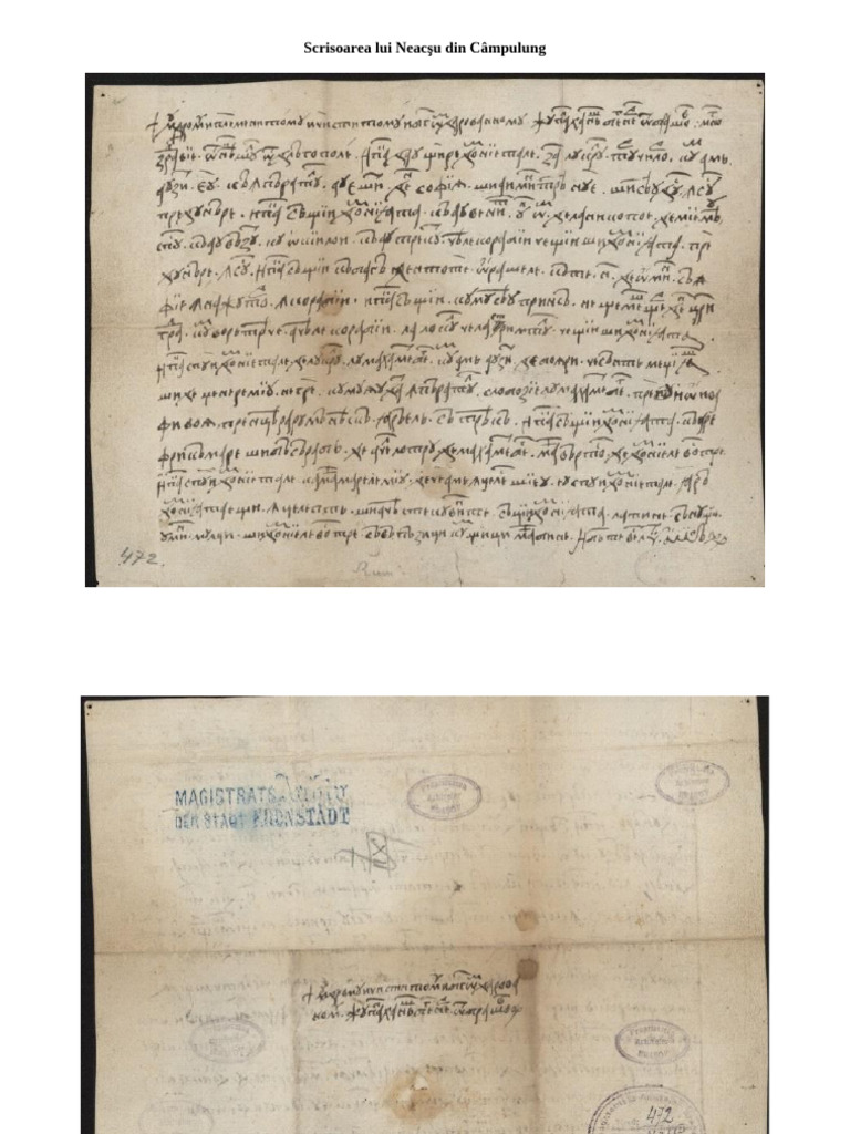 Scrisoarea Lui Neacsu Din Campulung | PDF