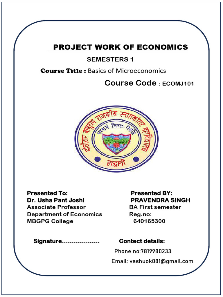 Project Work of Economic1 | PDF