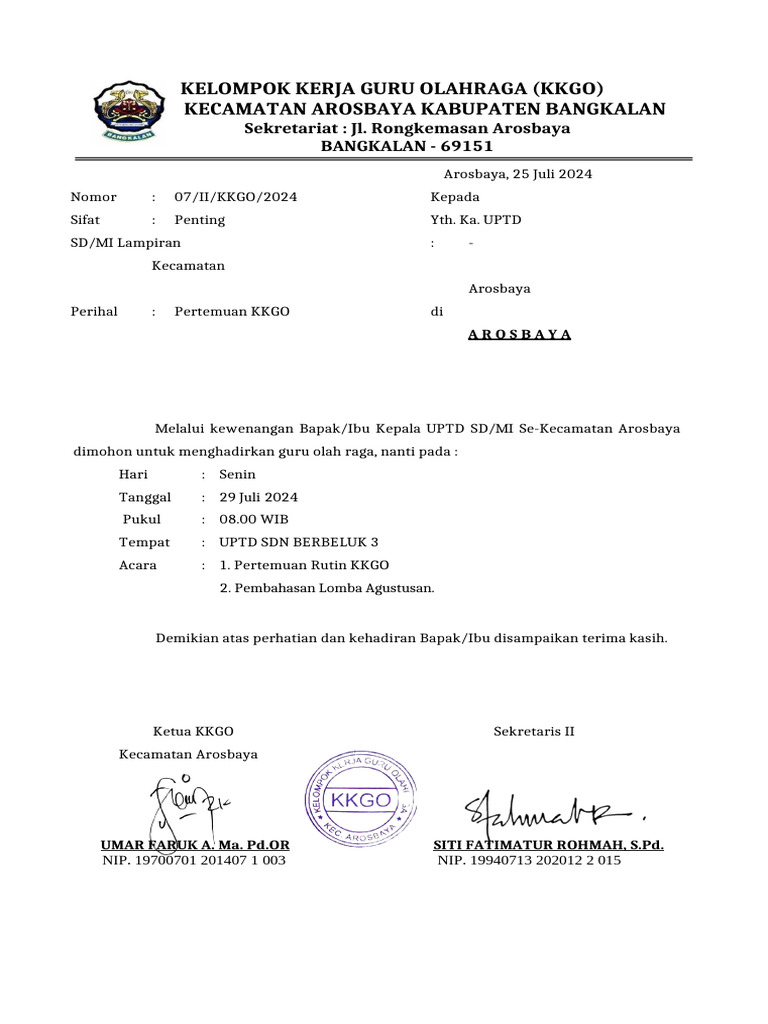 Undangan KKGO 03 Februari 2024 | PDF