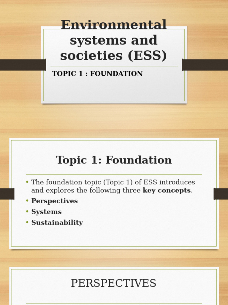 ESS Topic 1 Foundation Perspectives | PDF