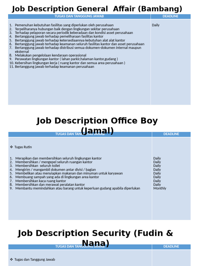 Job Description (GA) | PDF