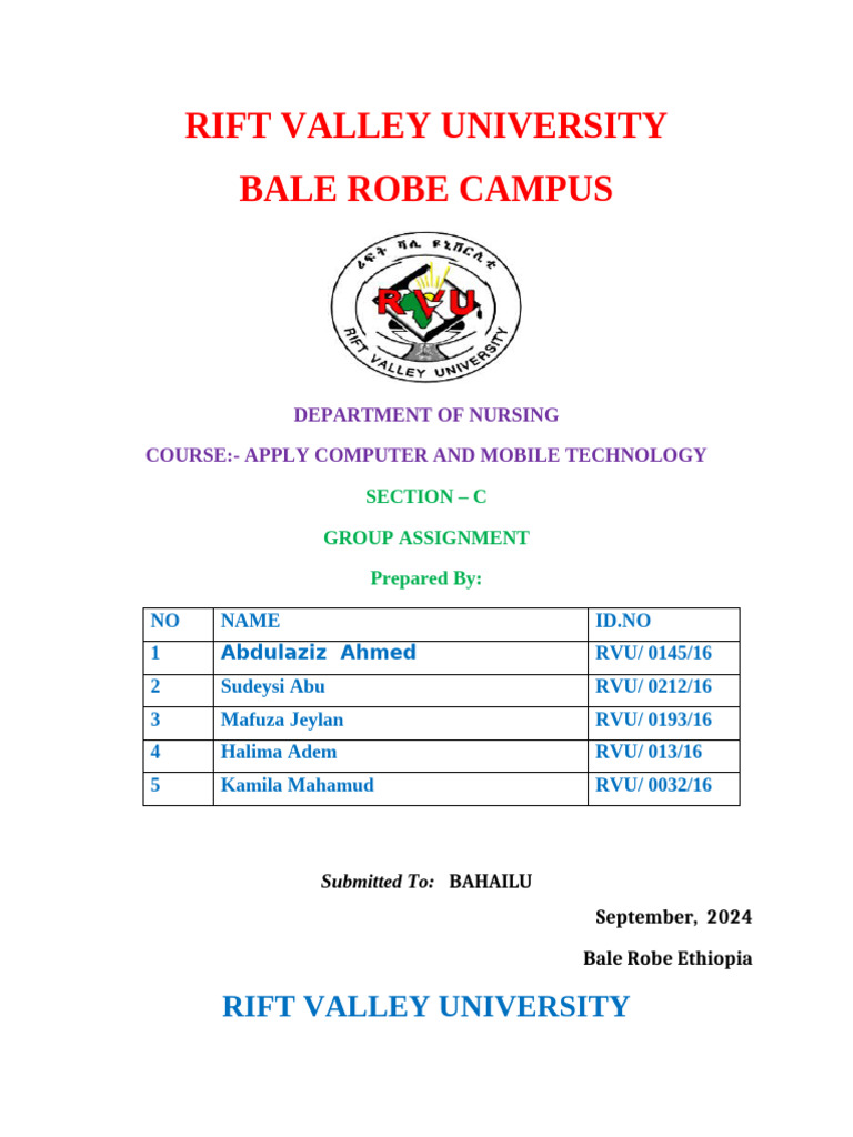 Rift Valley University Cover | PDF