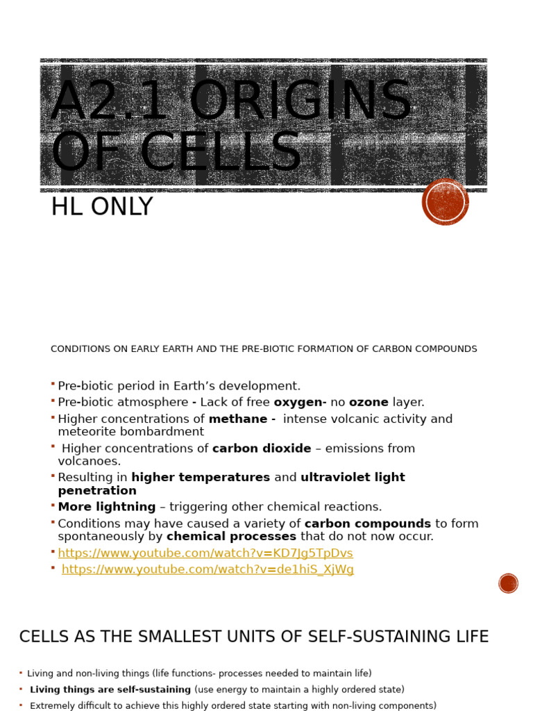 A2.1 Origins of Cells HL Only | PDF