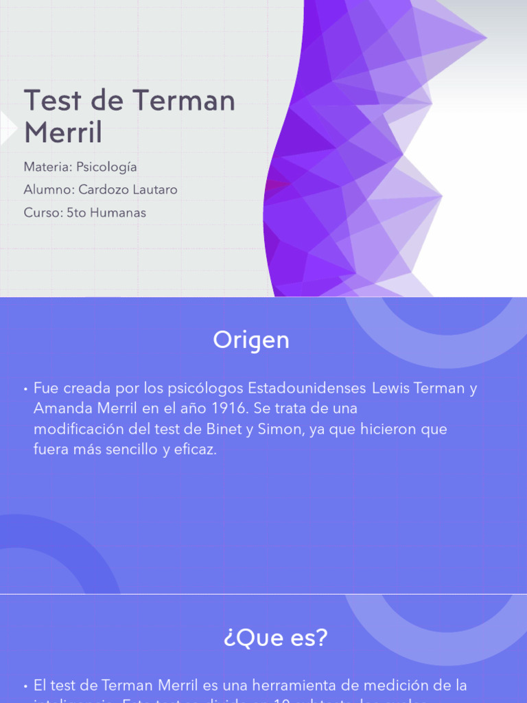 Test de Terman Merril | PDF