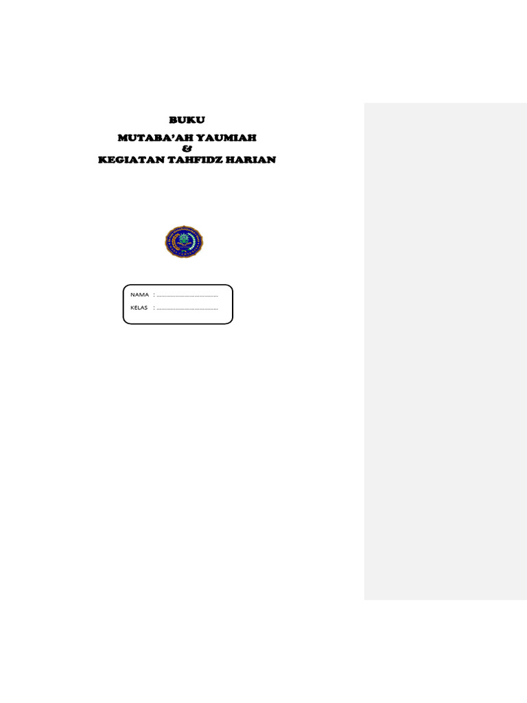 Petunjuk Mutabaah Yaumiyah 2024-2025 | PDF