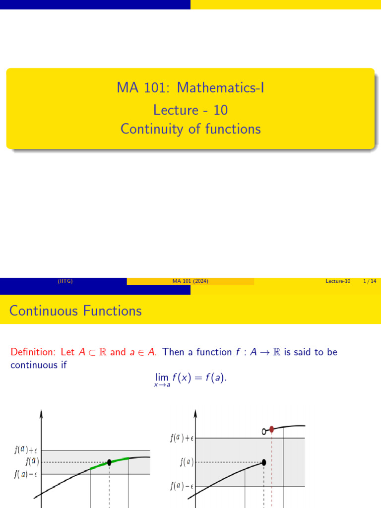 MA 101 (2024) - Lec-10 | PDF