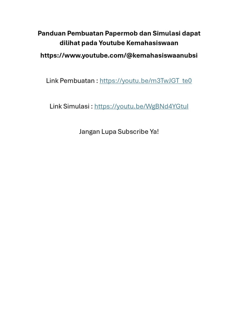 Panduan Pembuatan Papermob | PDF