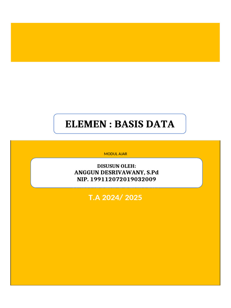 Modul Ajar Basis Data Anggun Pdf
