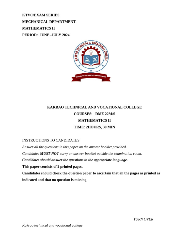Maths 2 Pdf