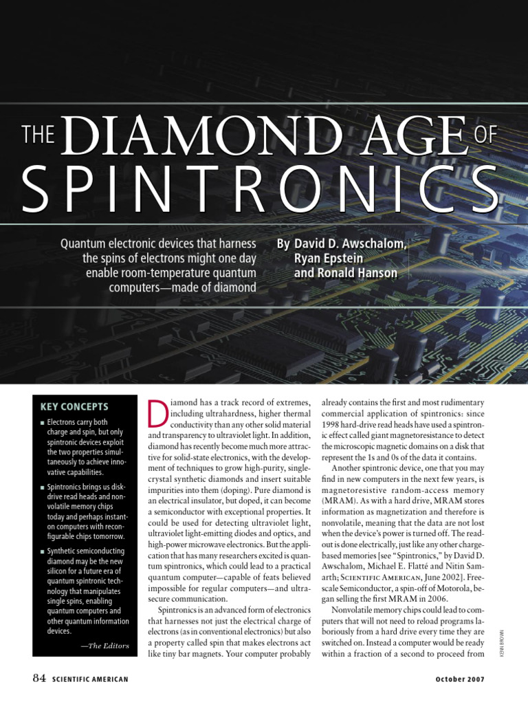 The Diamond Age of Spintronics | PDF