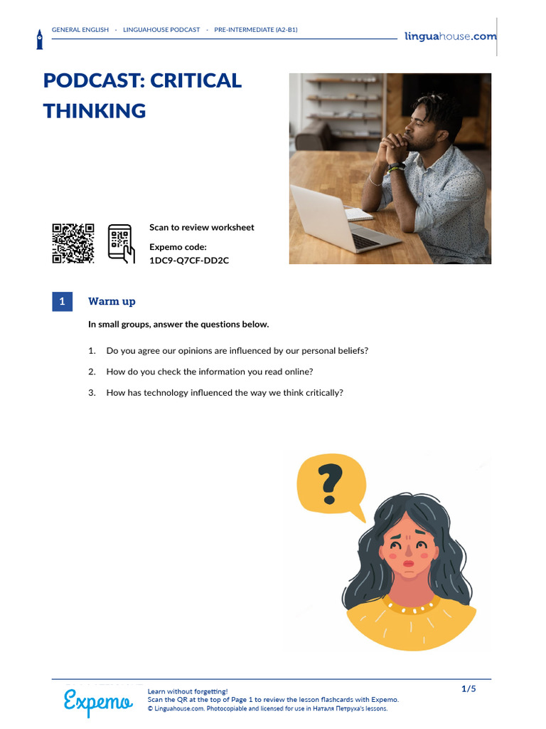 Podcast Critical Thinking British English Student | PDF